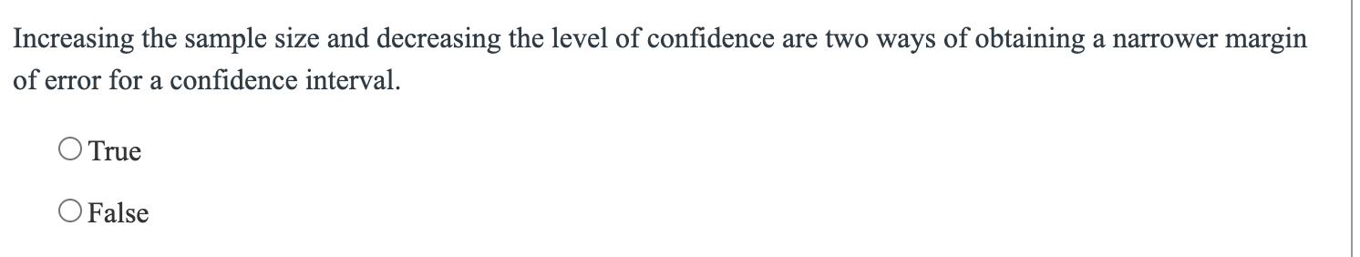 Solved Increasing the sample size and decreasing the level | Chegg.com