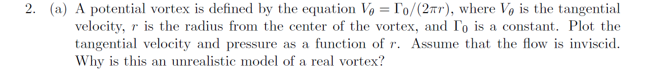 A potential vortex is defined by the equation (see | Chegg.com