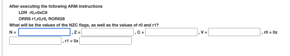 Solved After executing the following ARM instructions LDR | Chegg.com