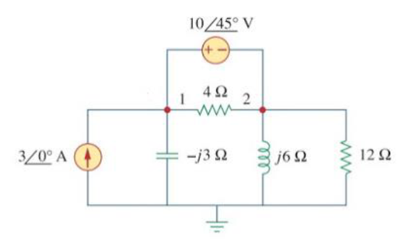 Solved Write a set of phasor node voltage equations (use the | Chegg.com