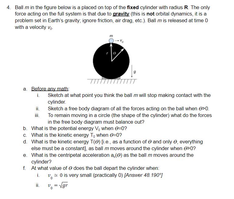Solved Ball m ﻿in the figure below is a placed on top of the | Chegg.com
