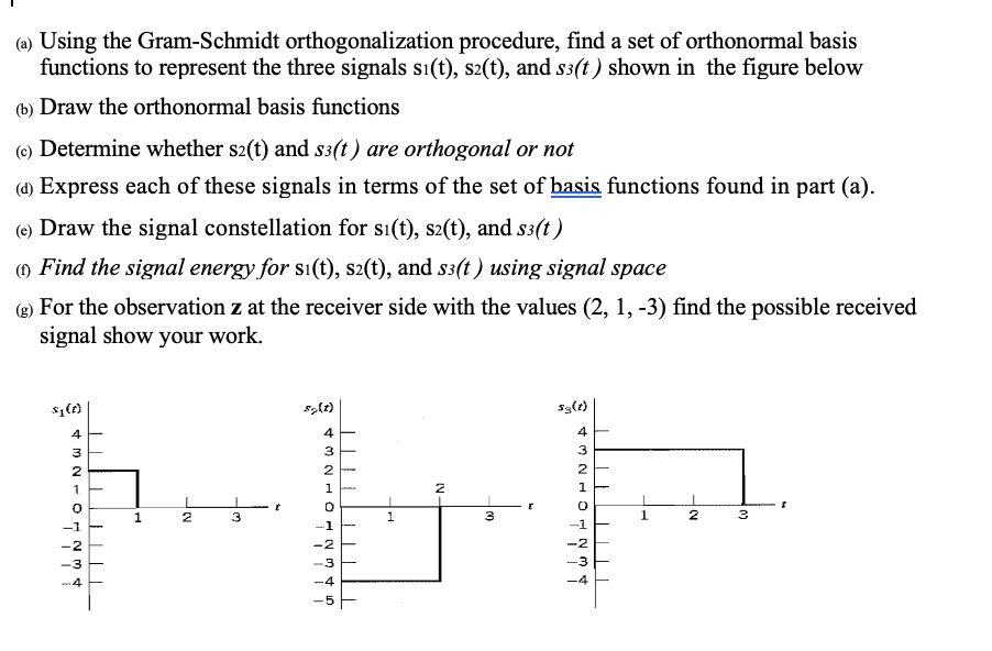 A Using The Gram Schmidt Orthogonalization
