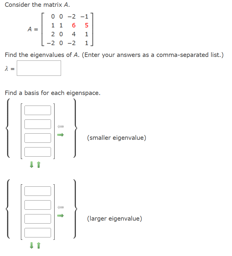 Solved Consider the matrix A.A=[00-2-111652041-20-21]Find | Chegg.com