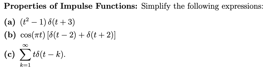 Solved Show all work pls- ﻿ Properties of Impulse | Chegg.com