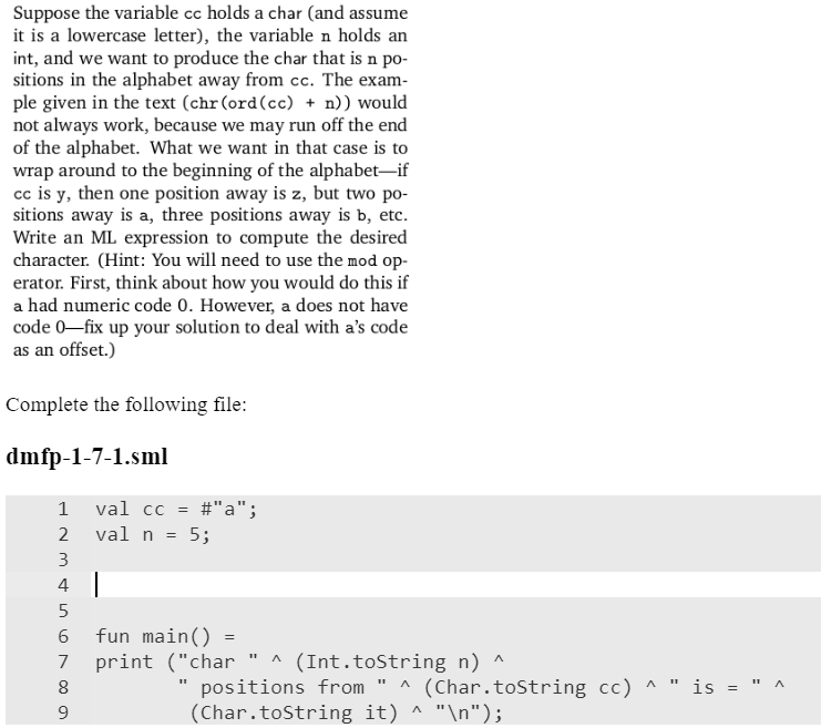 Solved Suppose the variable cc holds a char (and assume it | Chegg.com