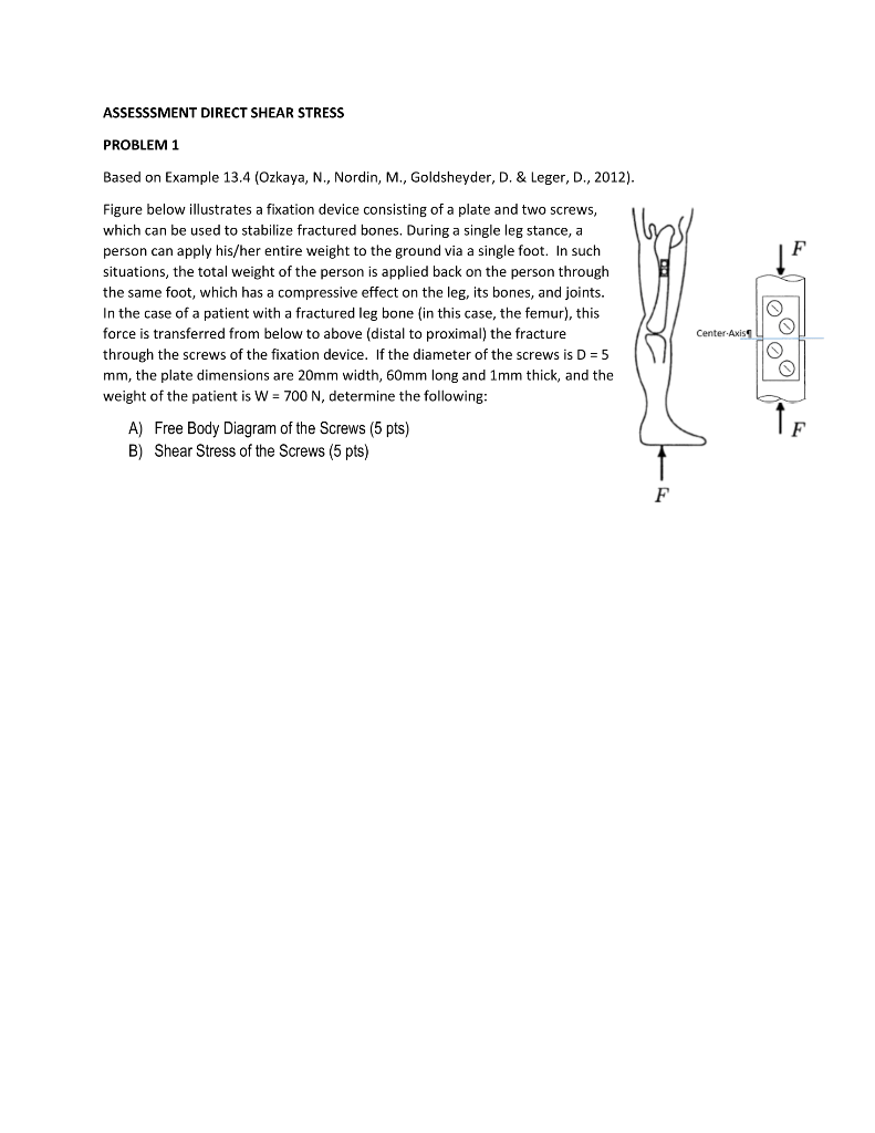 Solved ASSESSSMENT DIRECT SHEAR STRESS PROBLEM 1 Based on | Chegg.com