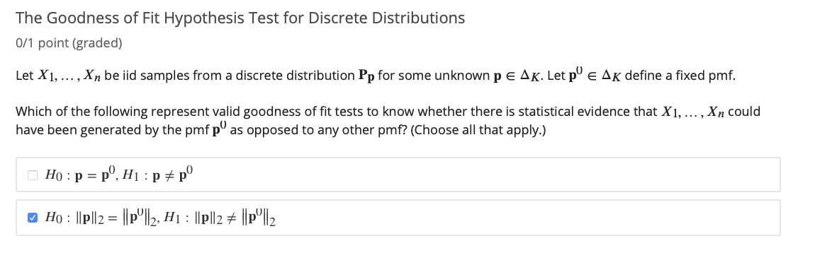 Solved The Goodness Of Fit Hypothesis Test For Discrete
