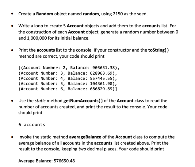 Solved In this question, you are to (1) augment the Account | Chegg.com