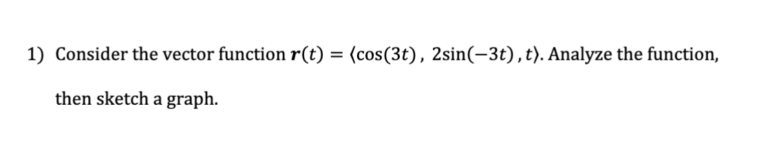 Solved 1) Consider the vector function | Chegg.com