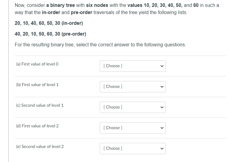 Solved Now, consider a binary tree with six nodes with the | Chegg.com