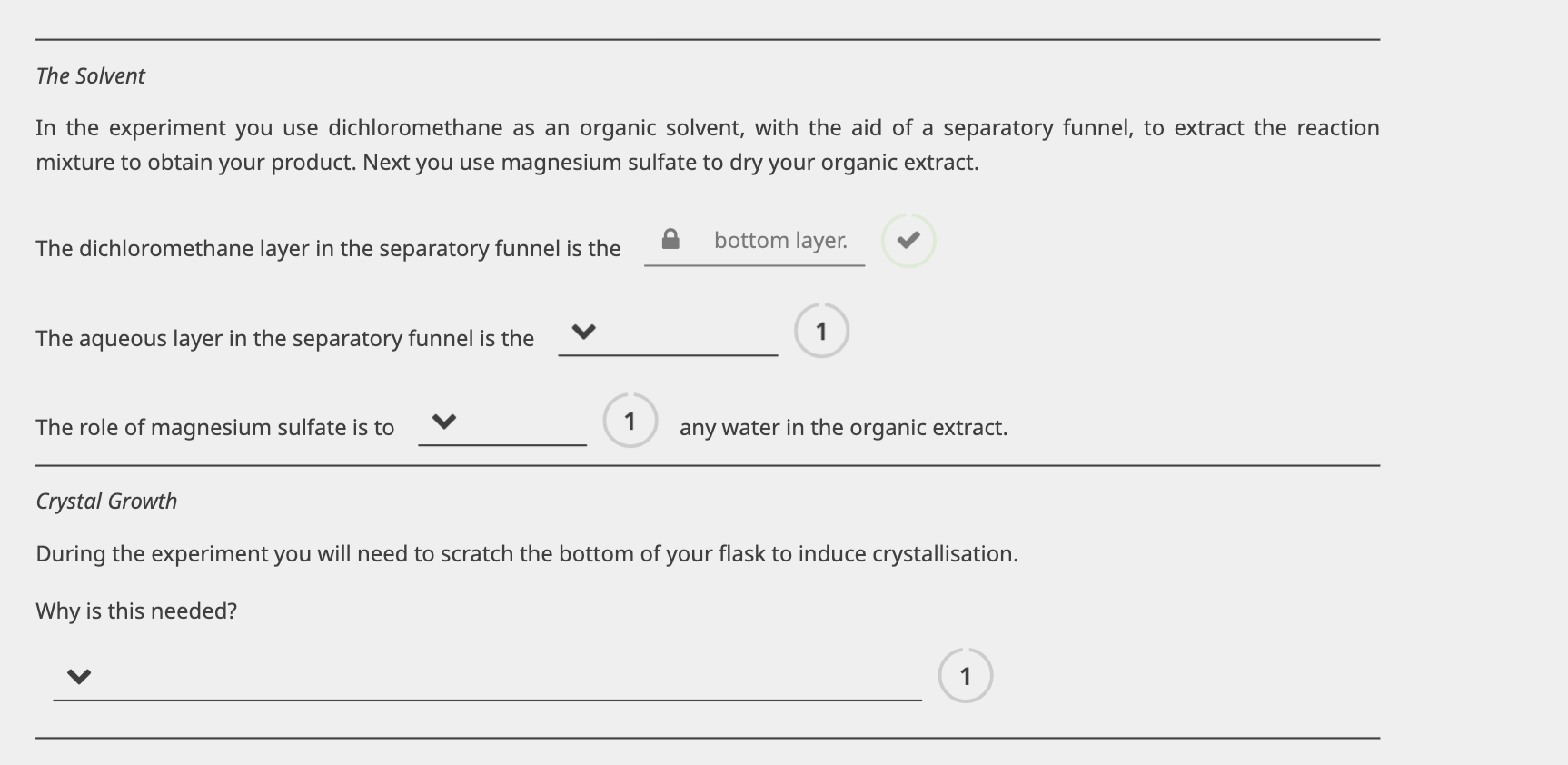 Solved The Solvent In The Experiment You Use Dichloromethane