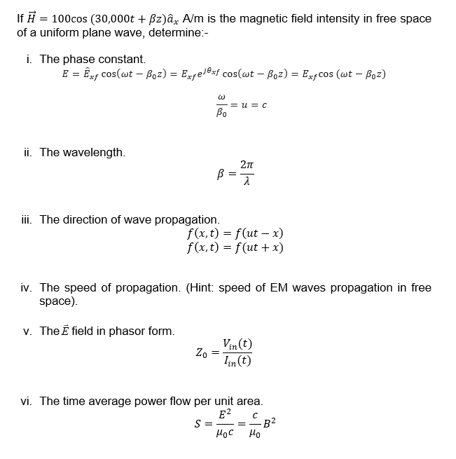 If H=100cos(30,000t+βz)a^x A/m is the magnetic field | Chegg.com