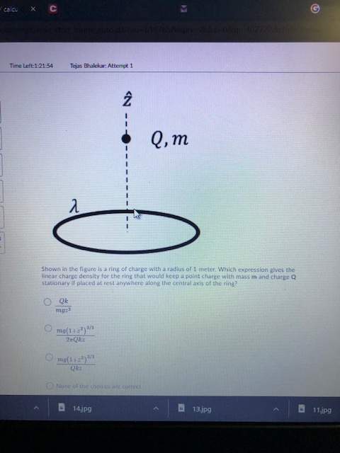 Solved Caic X C Time Left:1:21:54 Tejas Bhalekar: Attempt 1 | Chegg.com