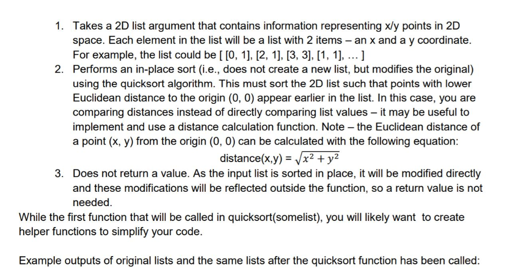 Solved Problem 4 (Quicksort) For this problem you must | Chegg.com