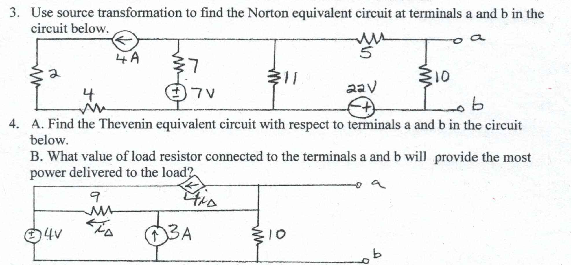 Solved 3. Use source transformation to find the Norton | Chegg.com
