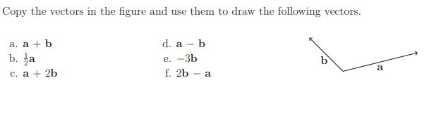 Solved Copy the vectors in the figure and use them to draw | Chegg.com