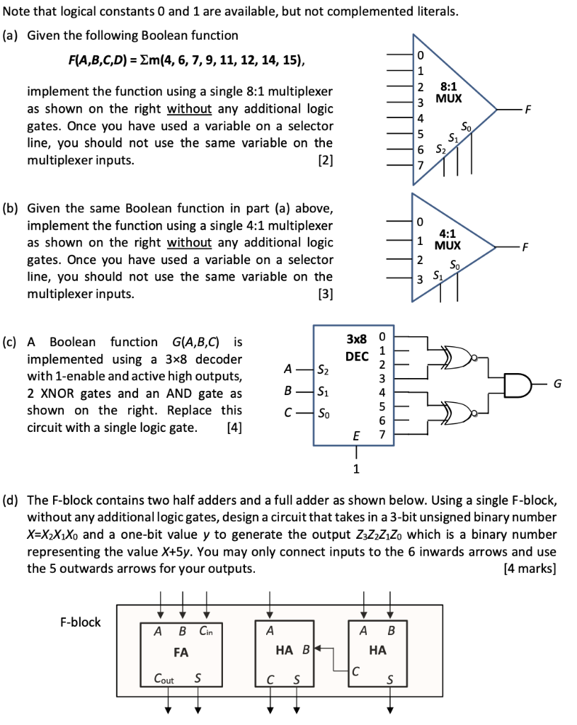 Solved F(A,B,C,D)=Σm(4,6,7,9,11,12,14,15) implement the | Chegg.com