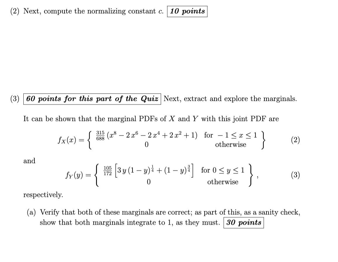 Solved You're working on a problem involving two continuous | Chegg.com