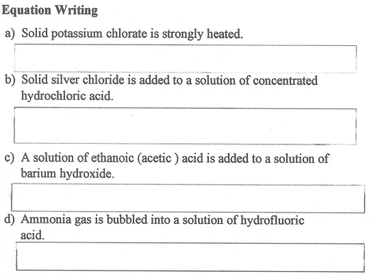 Solved Equation Writinga) ﻿Solid potassium chlorate is | Chegg.com