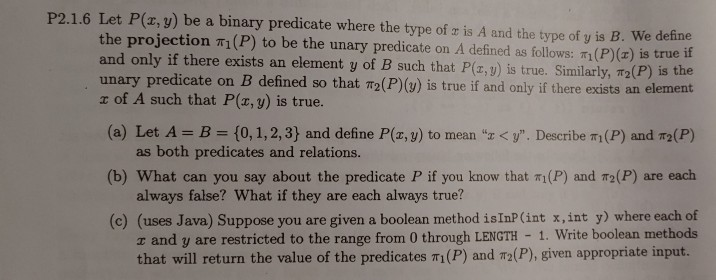 P2.1.6 Let P(x, y) be a binary predicate where the | Chegg.com