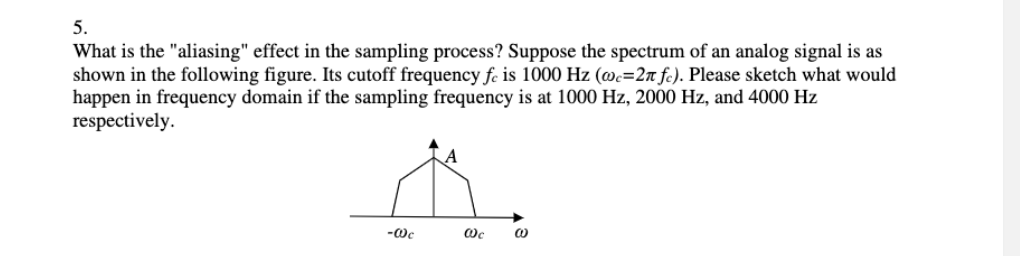 Solved What is the "aliasing" effect in the sampling | Chegg.com