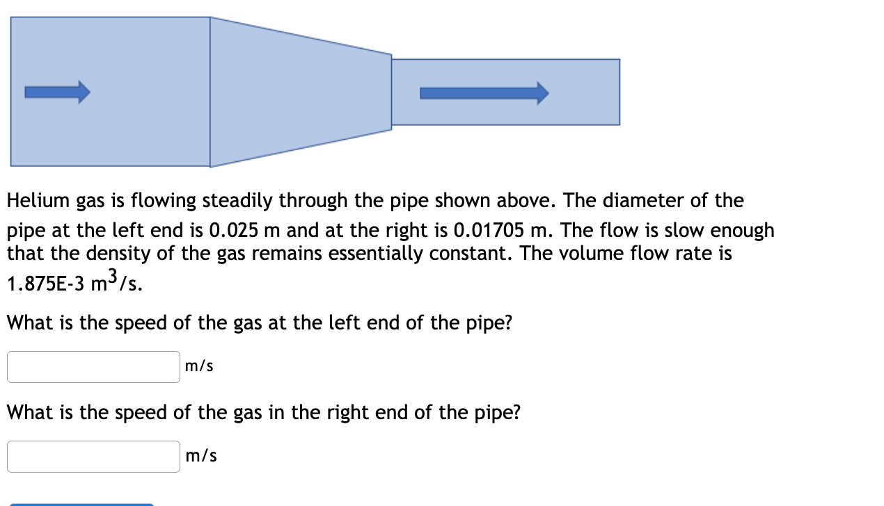 Solved Helium gas is flowing steadily through the pipe shown | Chegg.com