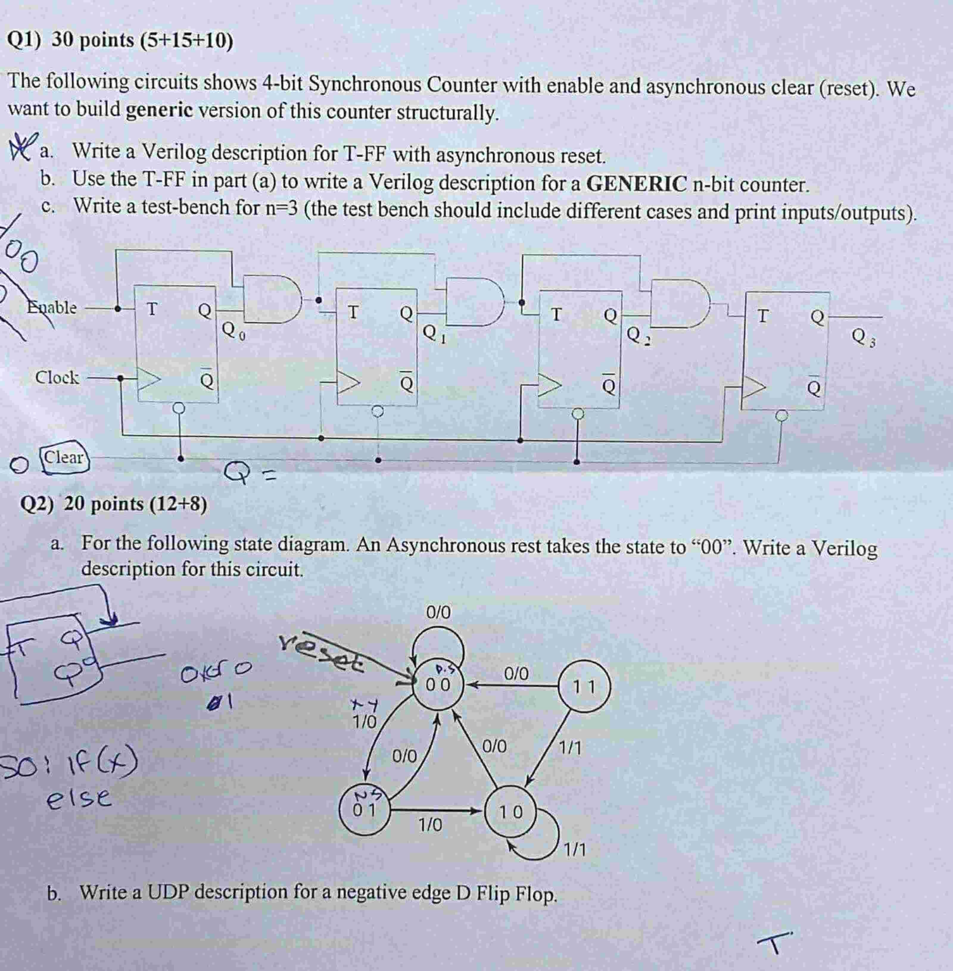 Solved Q1) 30 ﻿points (5+15+10)The following circuits shows | Chegg.com