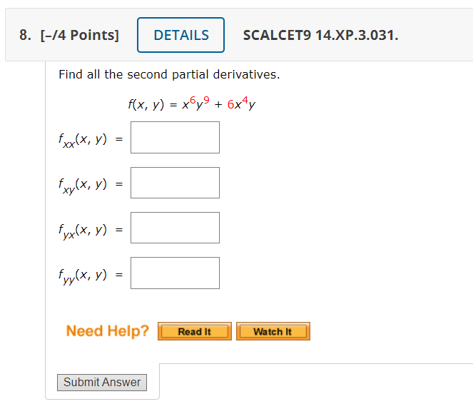 Solved 8. [-14 Points] DETAILS SCALCET9 14.XP.3.031. Find | Chegg.com