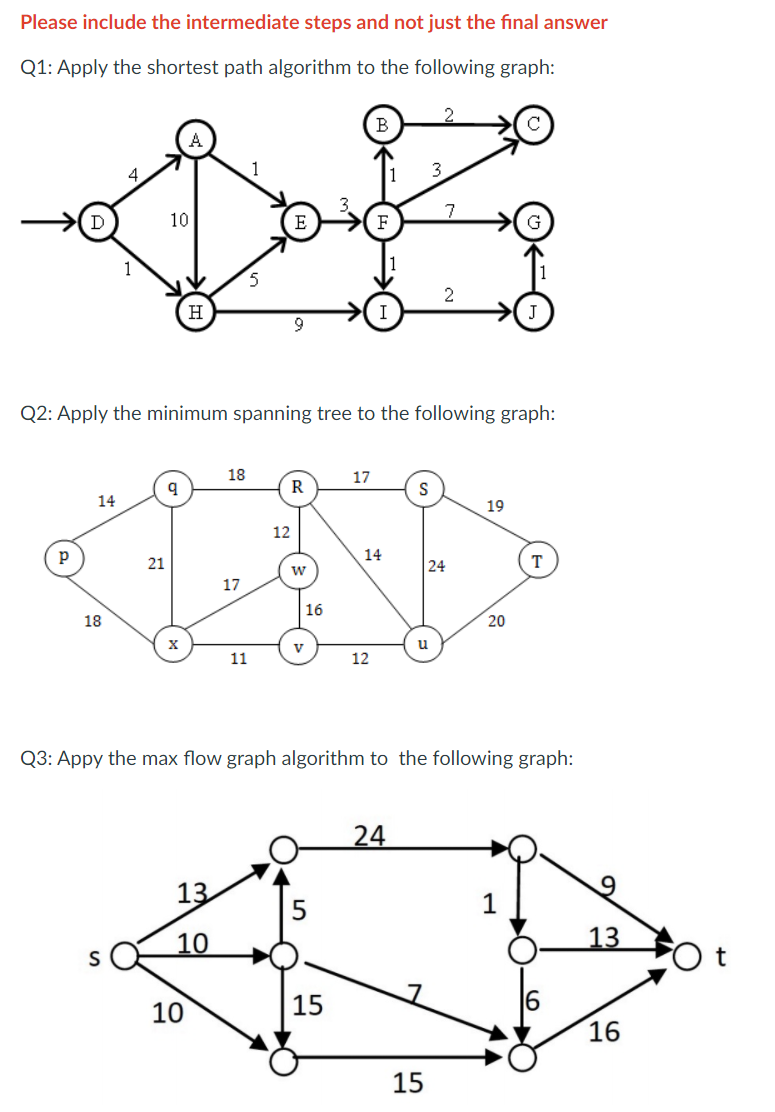 Solved Please include the intermediate steps and not just | Chegg.com
