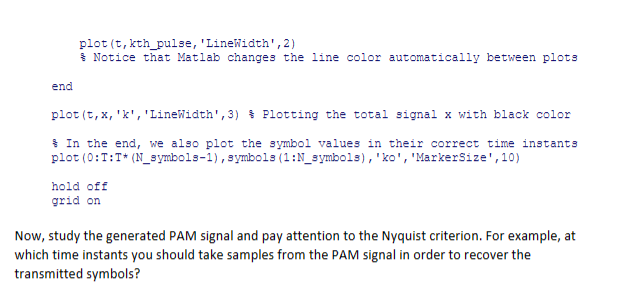 1 SYMBOLS AND SINC-PULSE 1.1 GENERATION OF SYMBOLS In | Chegg.com