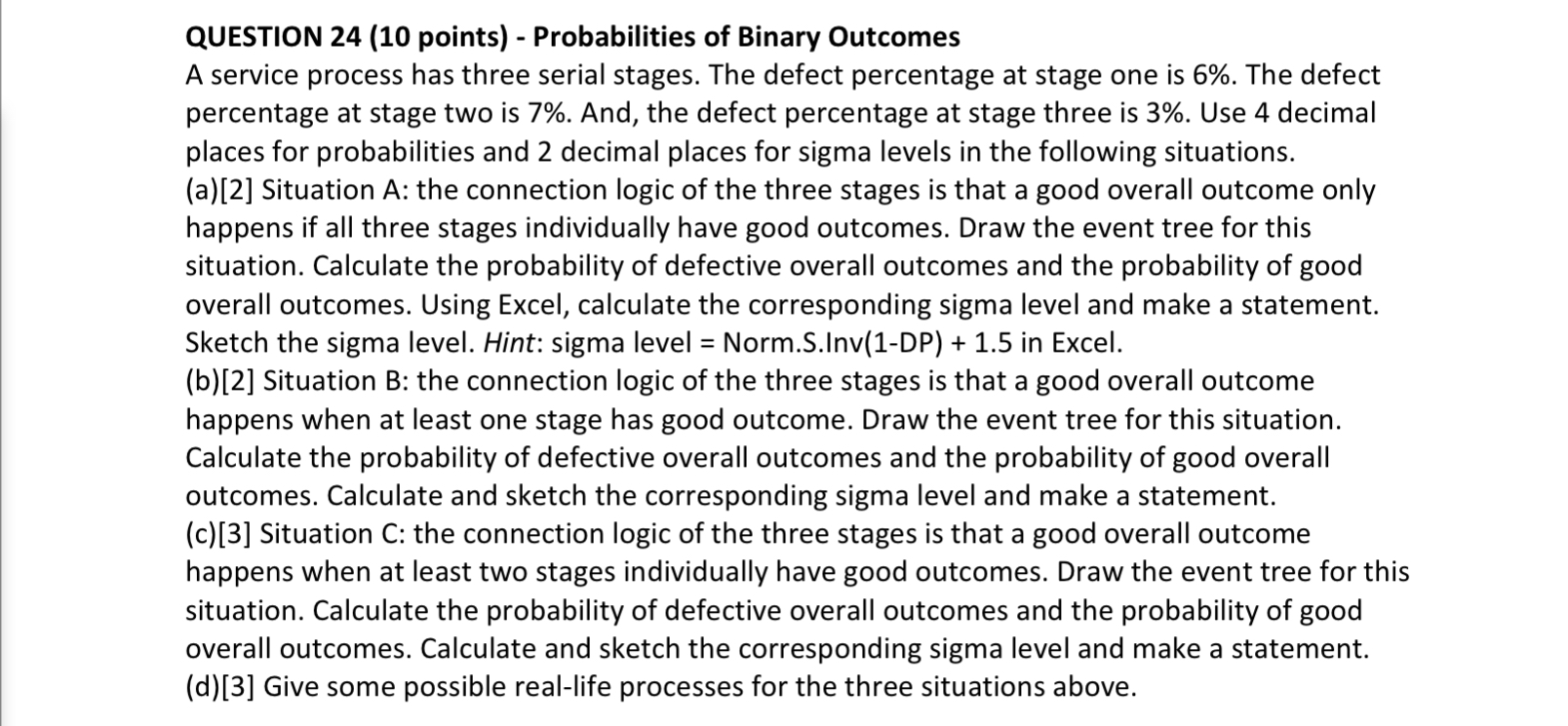 Solved QUESTION 24 (10 points) - Probabilities of Binary | Chegg.com