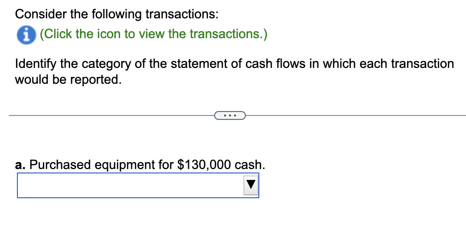 Solved Consider the following transactions: (Click the icon | Chegg.com