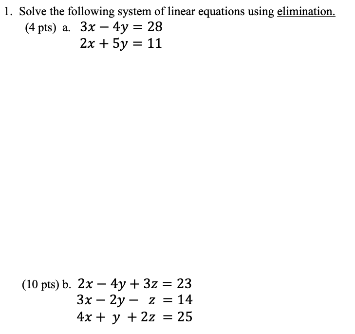 Solved Solve the following system of linear equations using | Chegg.com Solved Solve the following system of linear equations using | Chegg.com