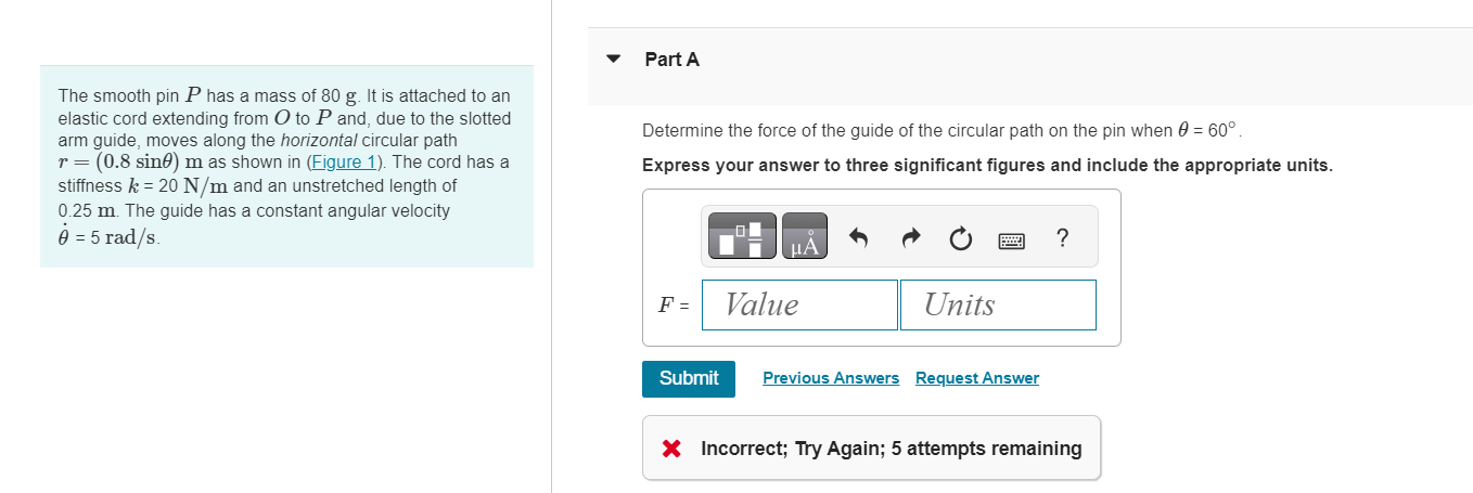 Solved The smooth pin P has a mass of 80 g. It is attached | Chegg.com