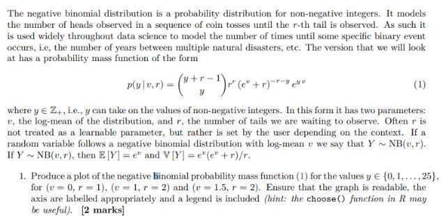 Solved The negative binomial distribution is a probability | Chegg.com