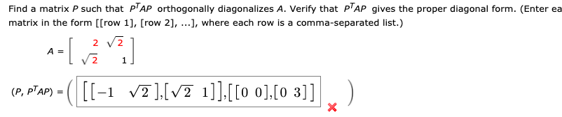 Solved Find a matrix P such that PAP orthogonally | Chegg.com
