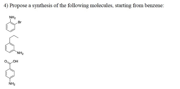Solved 4) Propose a synthesis of the following molecules, | Chegg.com