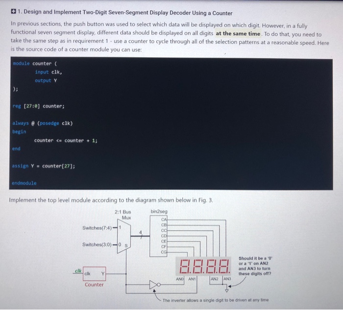 31 Design And Implement Two Digit Seven Segment 
