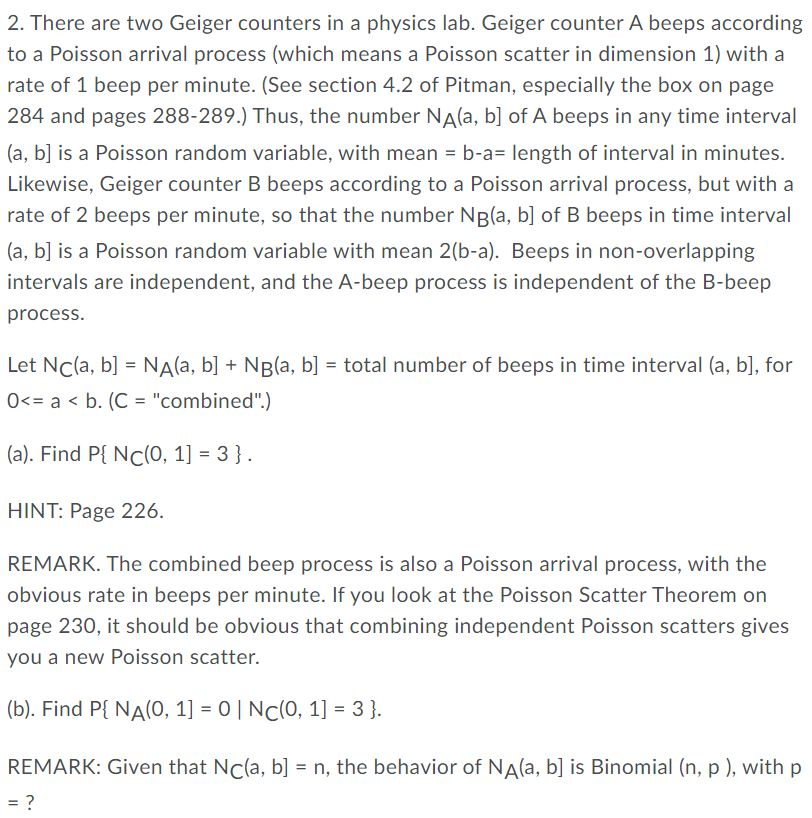 2. There are two Geiger counters in a physics lab. | Chegg.com