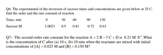 Solved Q6: The experimental of the inversion of sucrose | Chegg.com