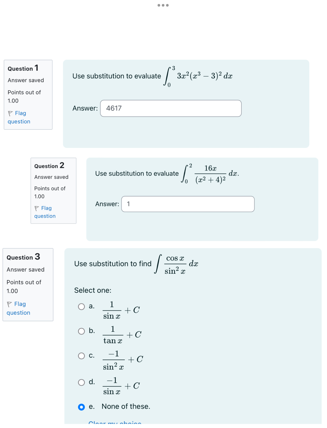 Solved Use substitution to evaluate ∫033x2(x3−3)2dx Answer: | Chegg.com
