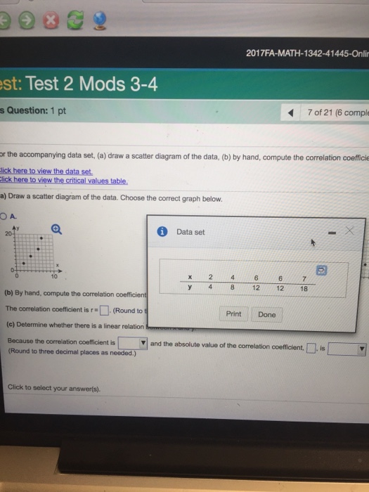 Solved 2017FA-MATH-1342-41445-Onli st: Test 2 Mods 3-4 s | Chegg.com