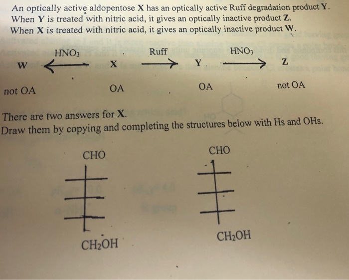 Solved An optically active aldopentose X has an optically | Chegg.com