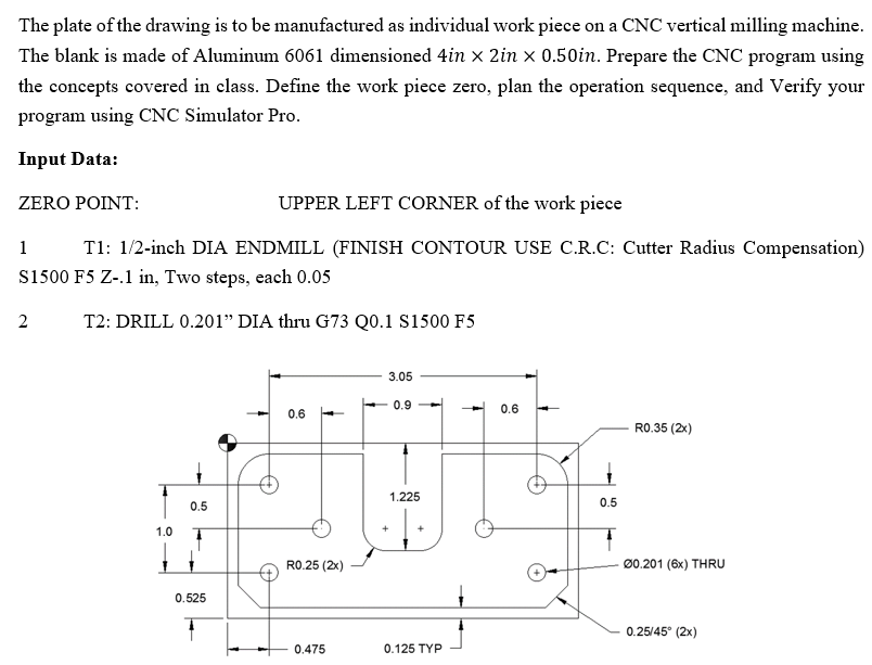Solved The plate of the drawing is to be manufactured as | Chegg.com