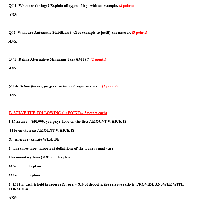 Solved Q# 1- What are the lags? Explain all types of lags | Chegg.com
