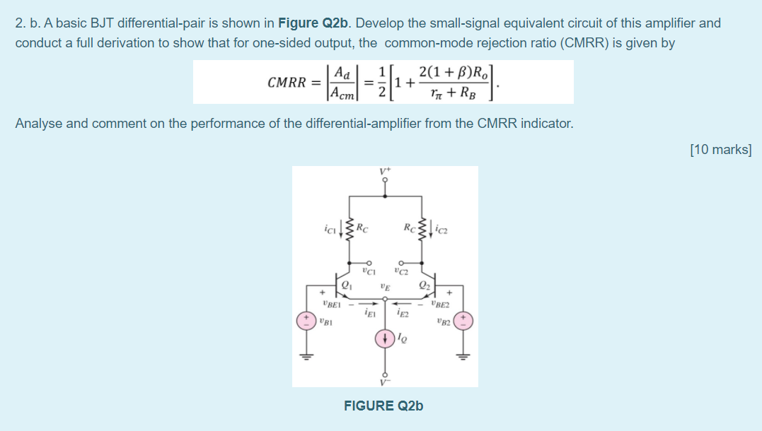 Small signal equivalent circuit of differential amplifier circuit