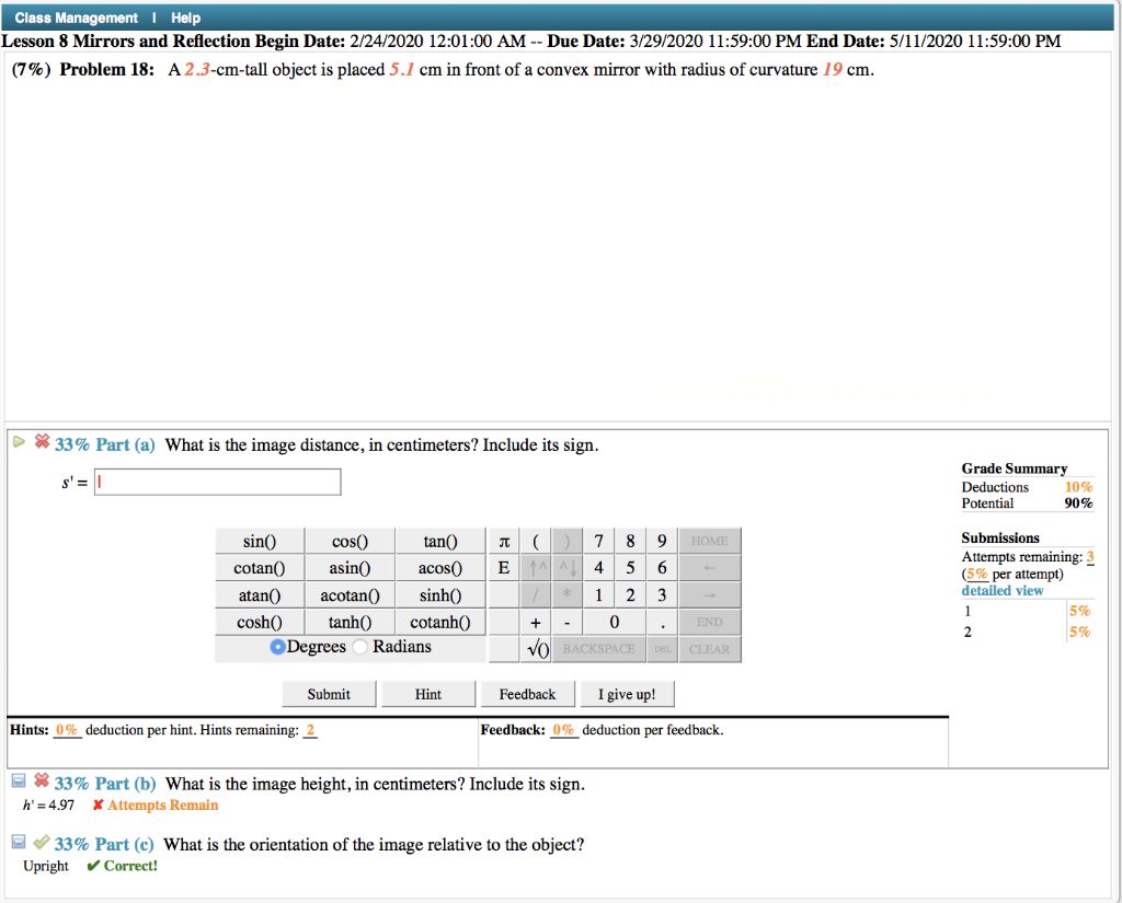 Solved Class Management | Help Lesson 8 Mirrors and | Chegg.com