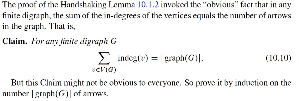 Solved The proof of the Handshaking Lemma 10.1.2 invoked the | Chegg.com