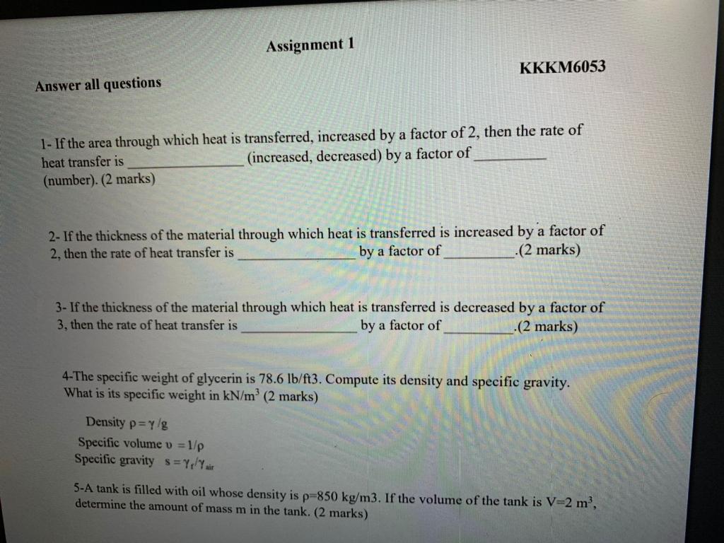 Solved Assignment 1 KKKM6053 Answer all questions 1- If the | Chegg.com
