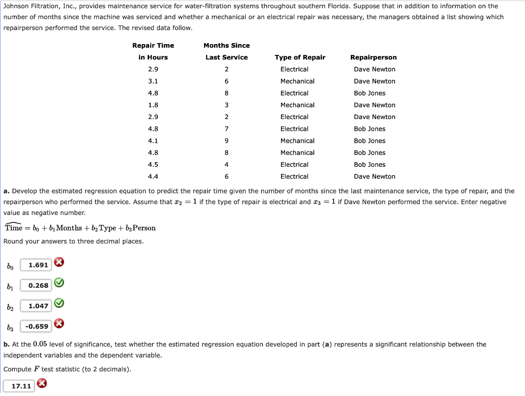Solved Johnson Filtration, Inc., provides maintenance | Chegg.com
